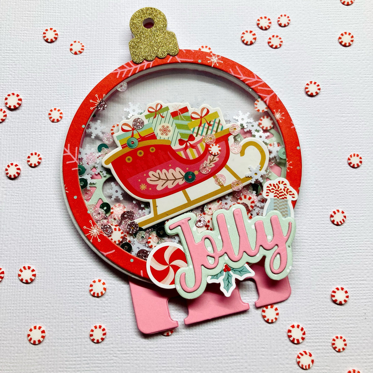 Candy Cane Memorydex Shaker Card| Scrap Diva Designs