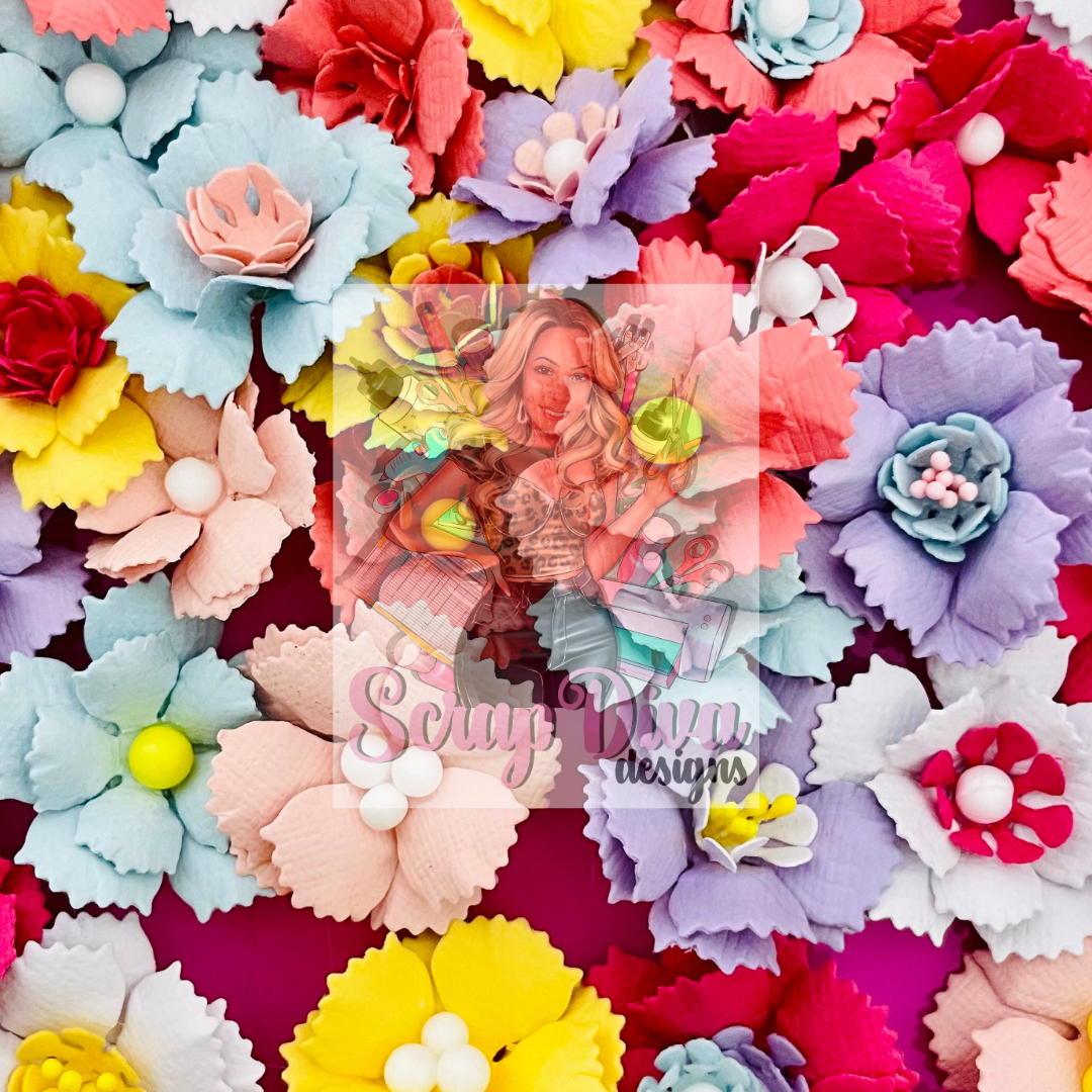 Frilly Rose Flower Plate| Scrap Diva Designs